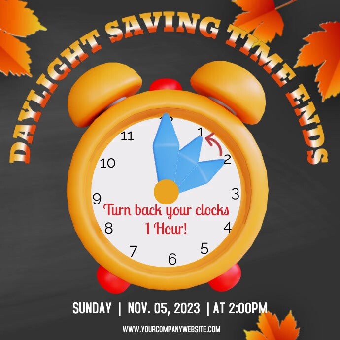 Copy of DAYLIGHT SAVINGS | Fall Back 2023 | PosterMyWall